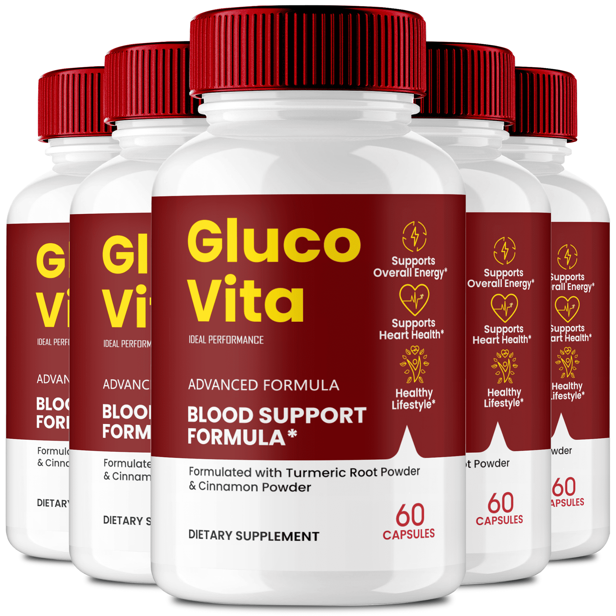 (5 Pack) Gluco Vita Pills, GlucoVita Blood Support, Glucose Vita ...