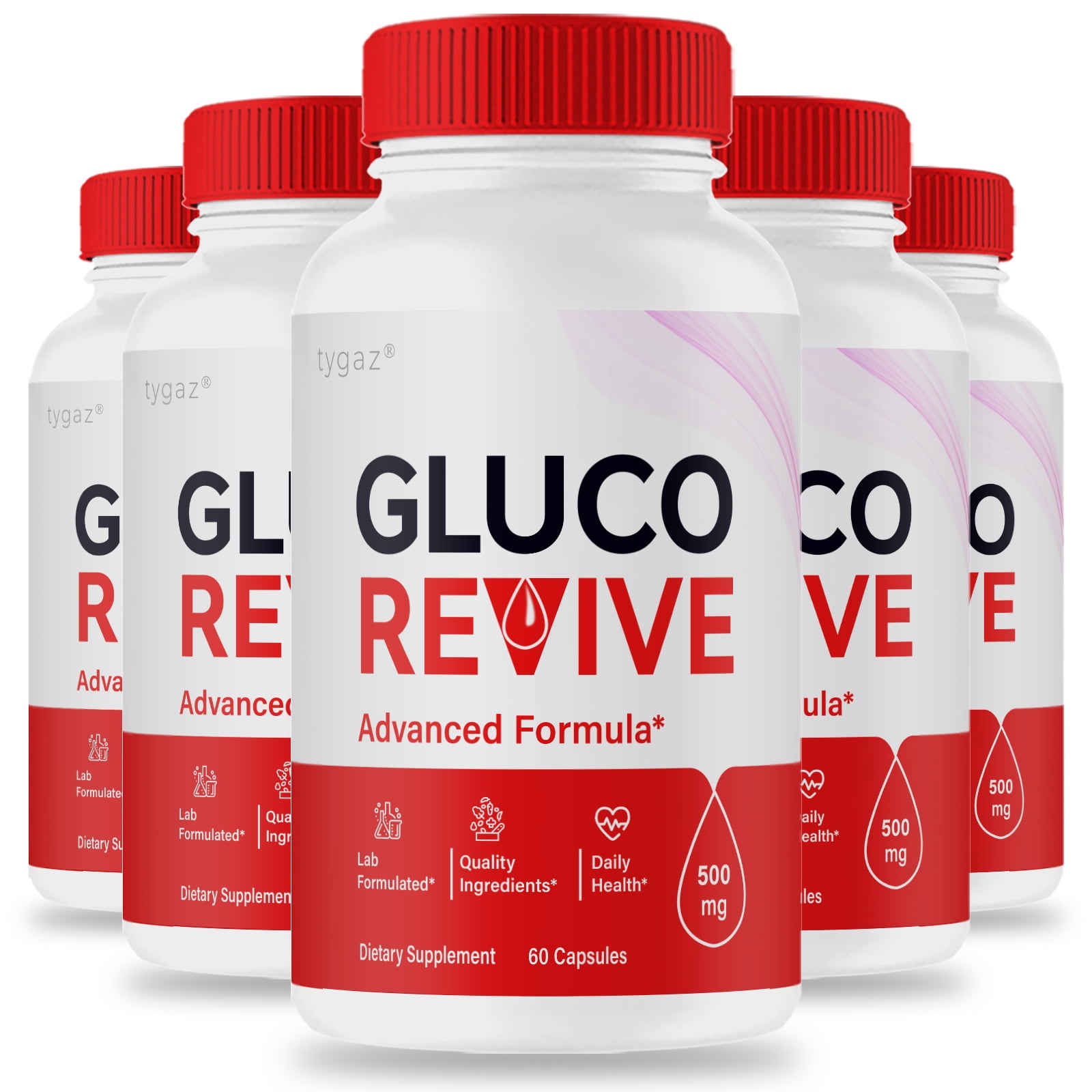 (5 Pack) GlucoRevive - Gluco Revive Pill Supplement - Walmart Business ...