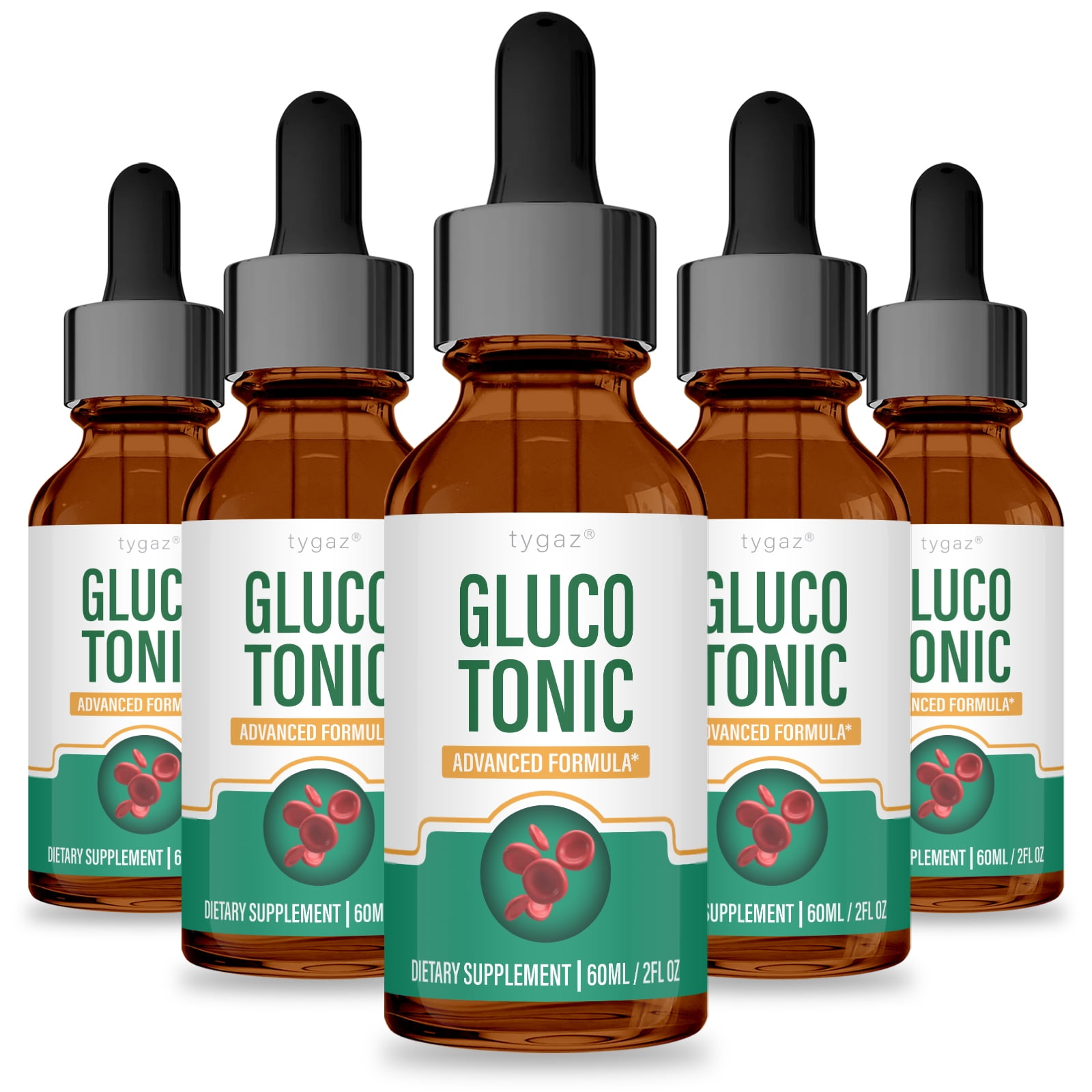 (5 Pack) GlucoTonic - Gluco Tonic Liquid Supplement - Walmart.com