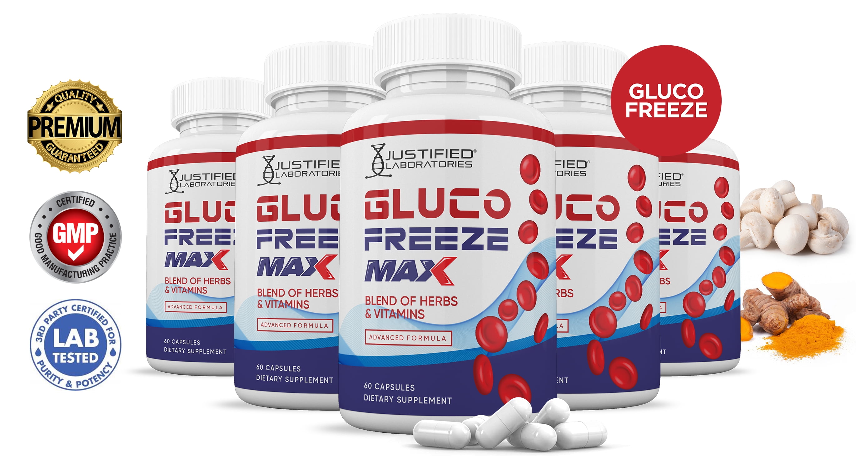 Justified Laboratories Glucofreeze Max Pills, Advanced 1295MG Formula ...