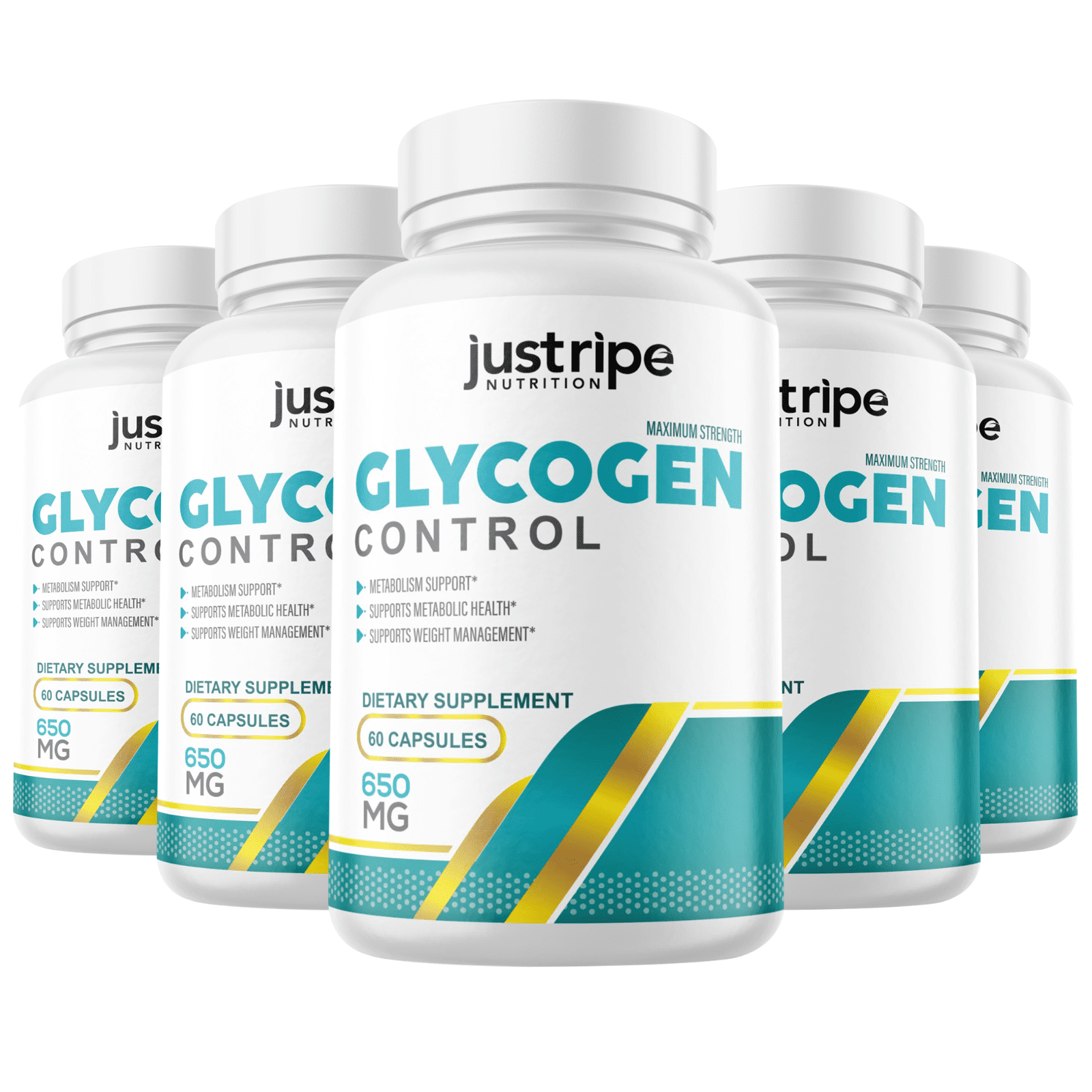 5 Pack Glycogen Control Blood Capsules Blood Sugar Control - 60 ...