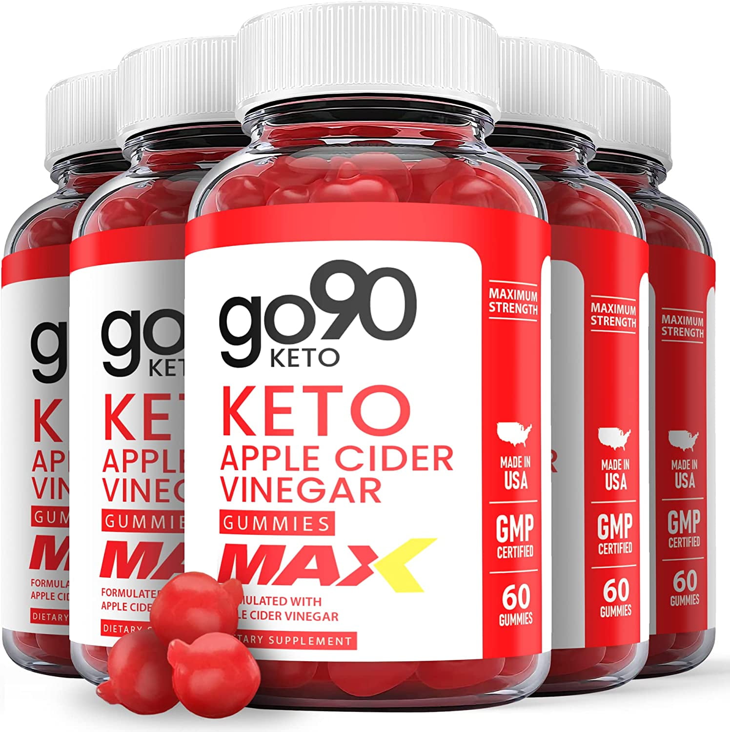 (5 Pack) Go90 Max Keto ACV Gummies - Supplement for Weight Loss ...