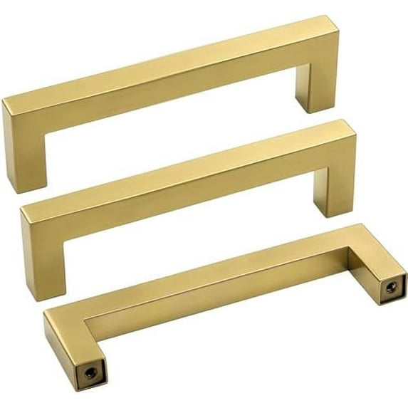 5 Pack Gold Cabinet Pulls and Knobs Brass Drawer Handles - LSJ12GD96 ...