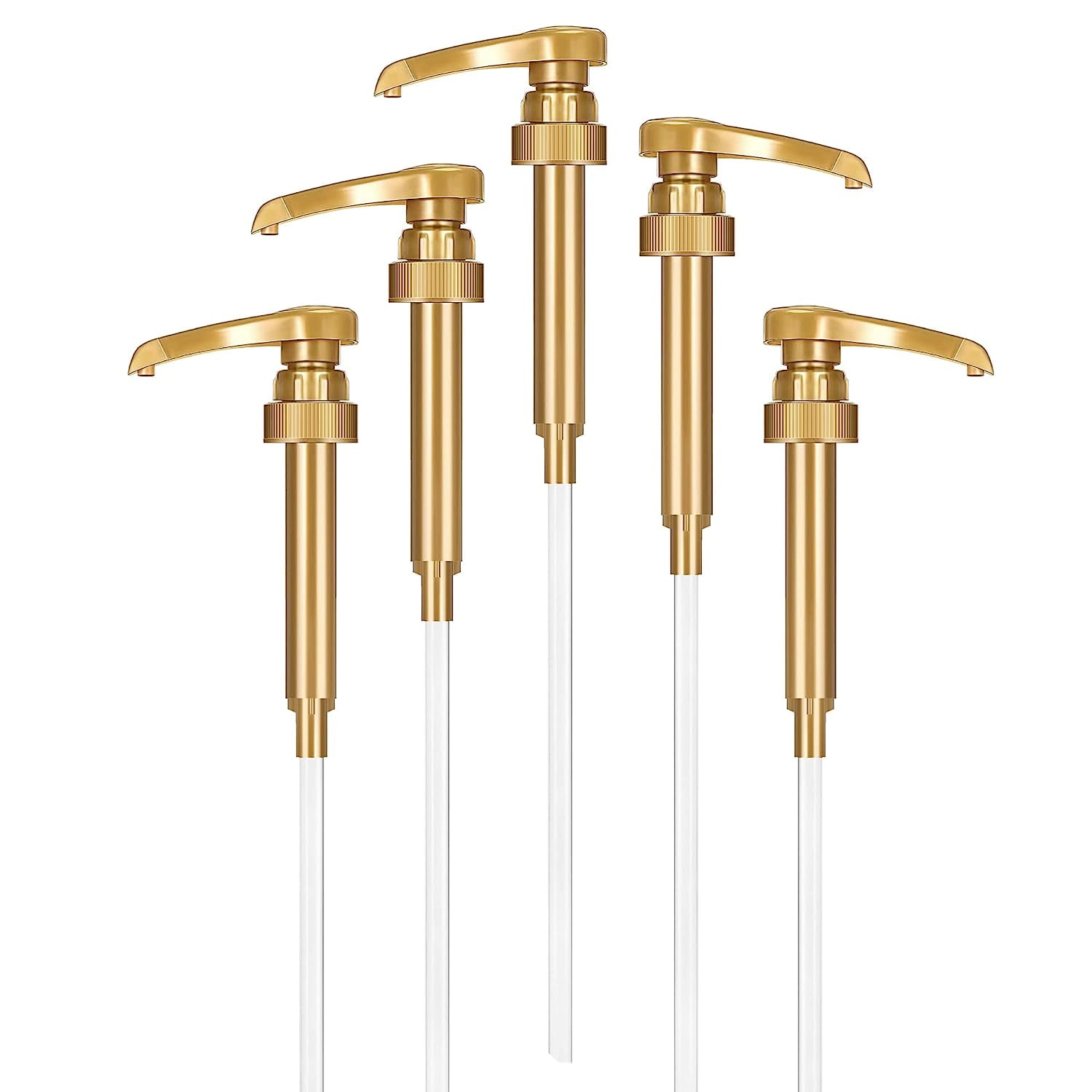 5-Pack Gold Little Squirt Syrup Pumps for Coffee Syrup Bottles, Fits ...