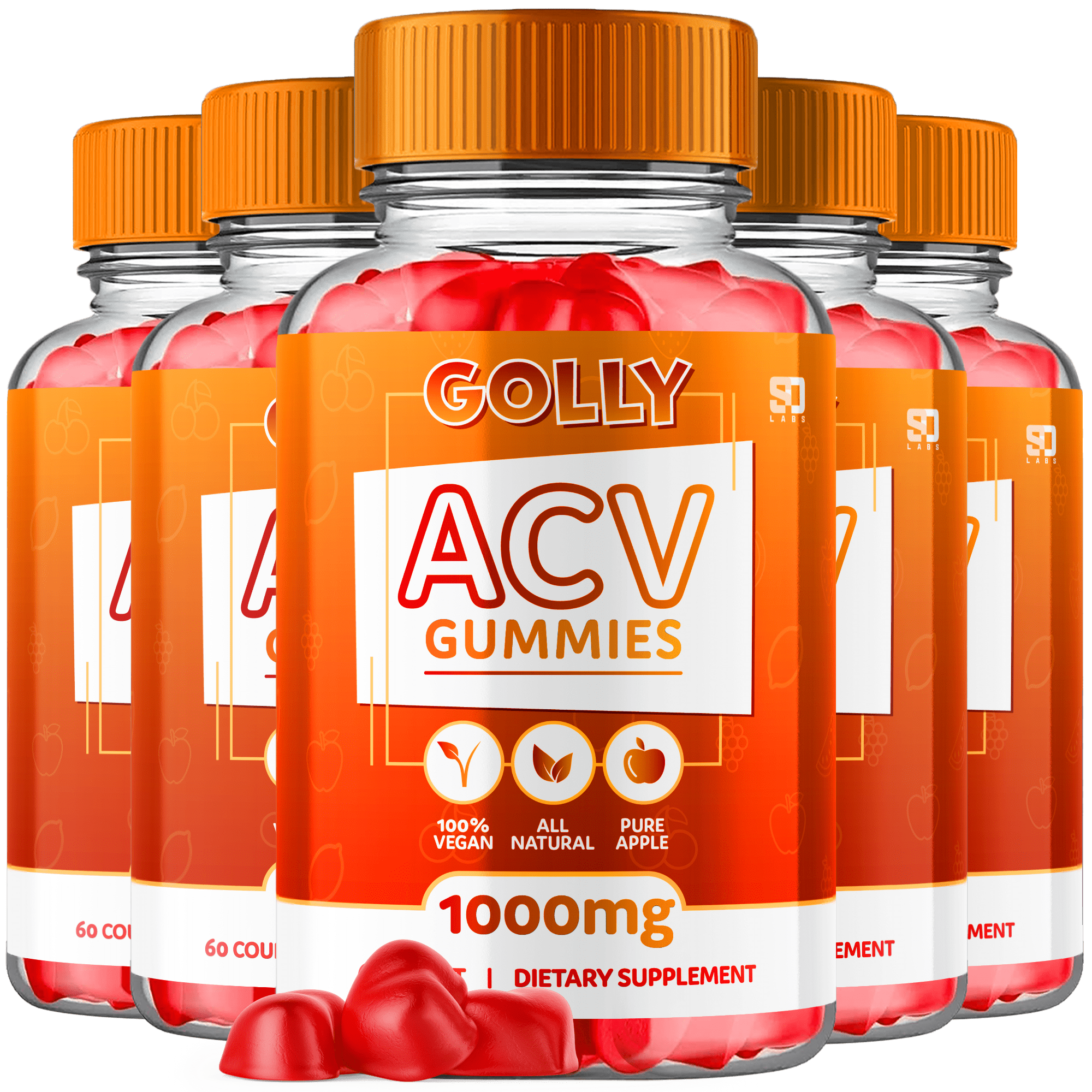 (5 Pack) Golly ACV Keto Gummies - Apple Cider Vinegar Supplement for ...