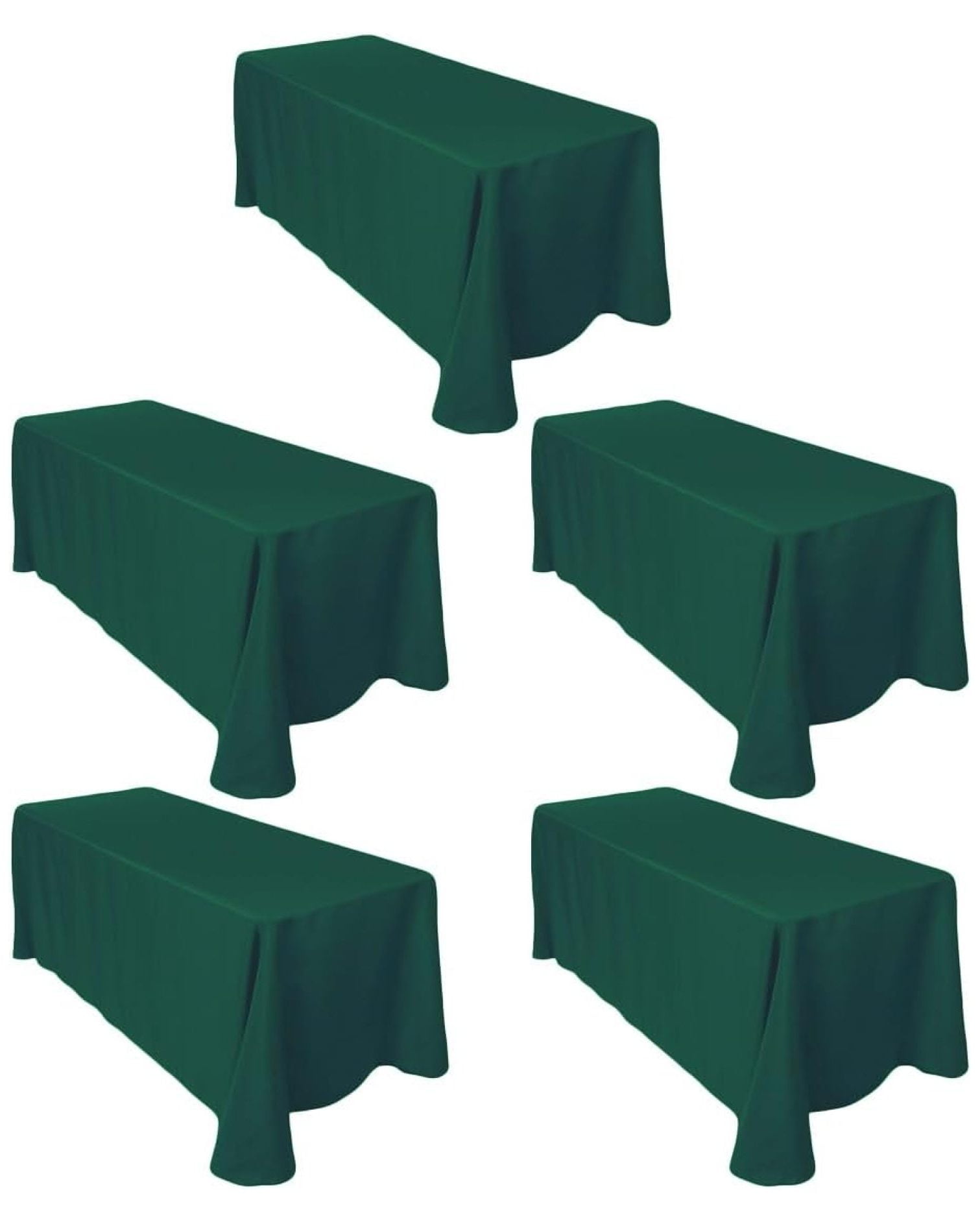 5-Pack Green Rectangular Tablecloths 90 in x 156 in with Rounded ...
