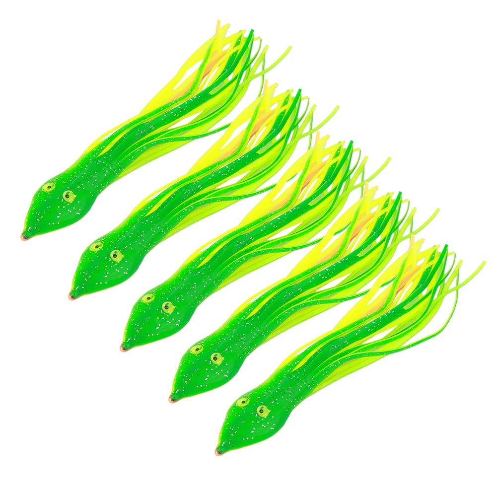 5-Pack Green Snake Head Octopus Shape Fishing Lures, Life-Like ...