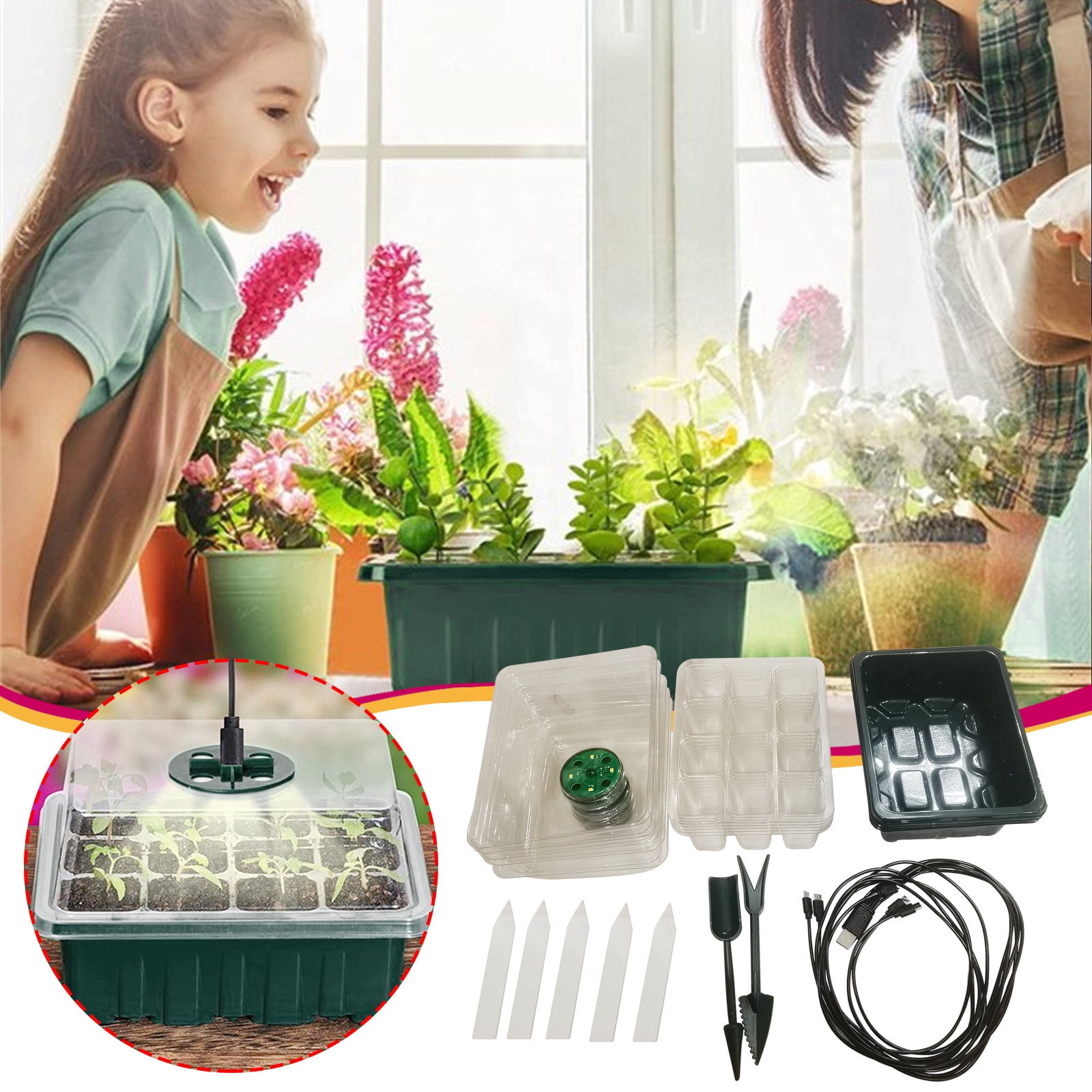 5-Pack Greenhouse Starter Kit, Basic Tray Lights, 5-Count Seed ...