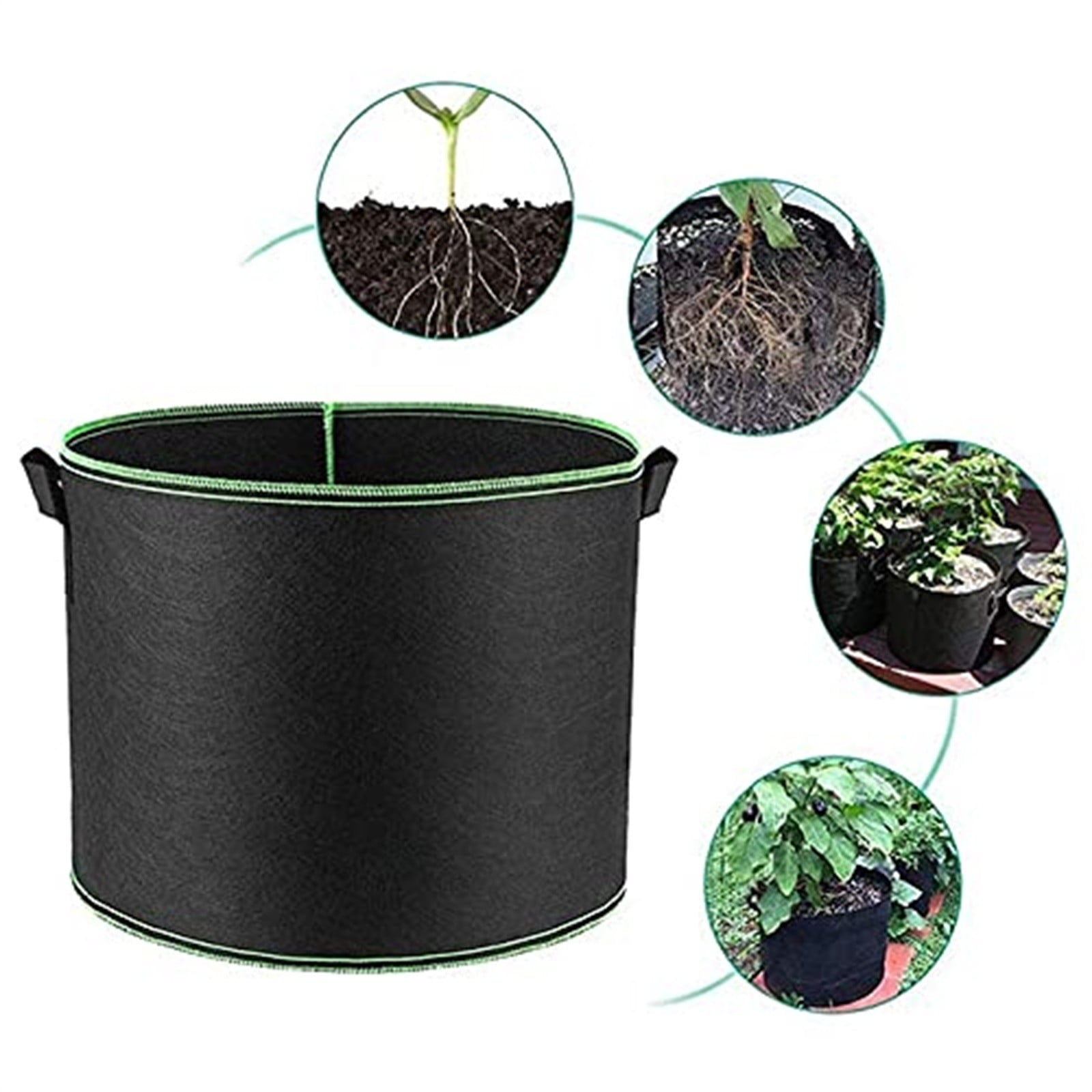 5 Pack Grow Bags 7 Gallon Fabric Plant Pots with Handles Reusable Non ...