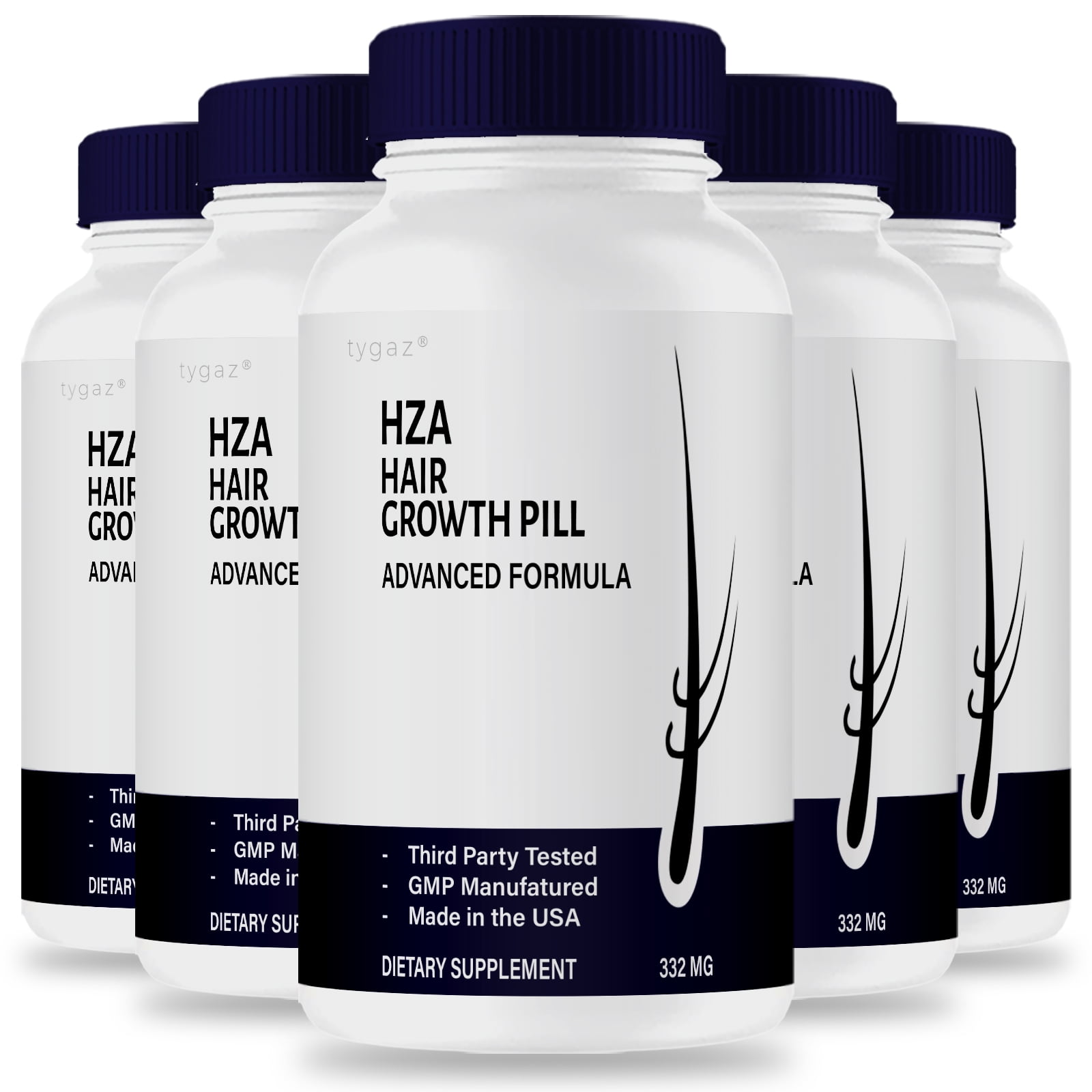 (5 Pack) HZA Hair Growth - HZA Hair Growth Pill Supplement - Walmart.com
