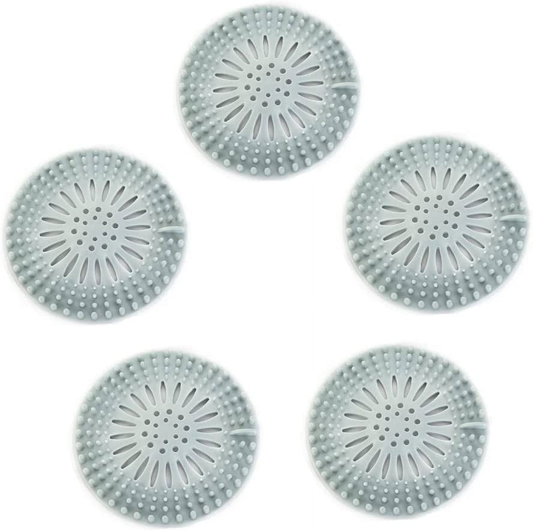 5 Pack Hair Catcher Shower Drain Cover, Durable Silicone Hair Stopper ...