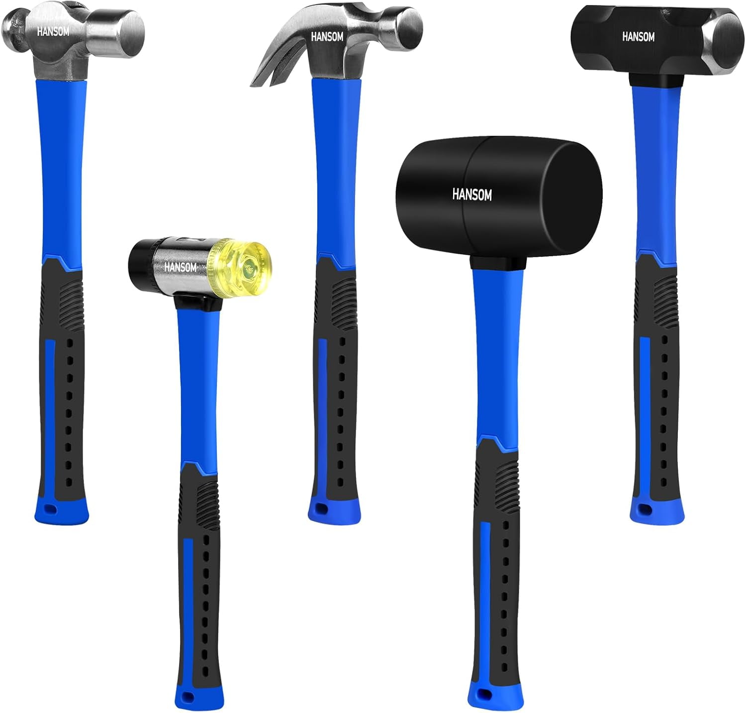 5-Pack Hammer Set,Rubber Mallet 32oz, Double-Faced Mallet 22oz,16oz ...