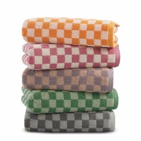 4 Pack Checkered Bath Towel Set, Soft Decorative Towels for Bathroom ...