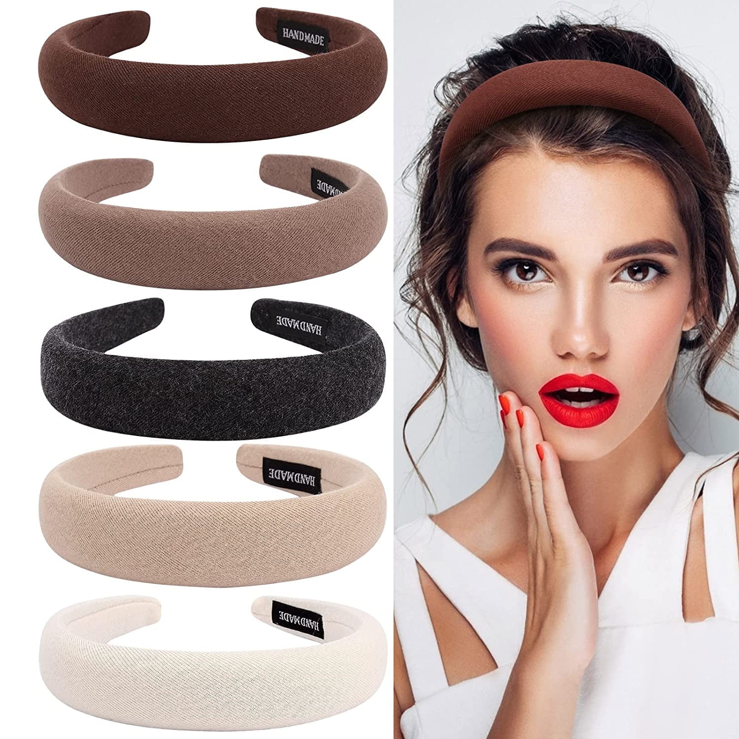 KUTGY Velvet Padded Wide Headbands for Women Girls Vintage 90s Hair ...