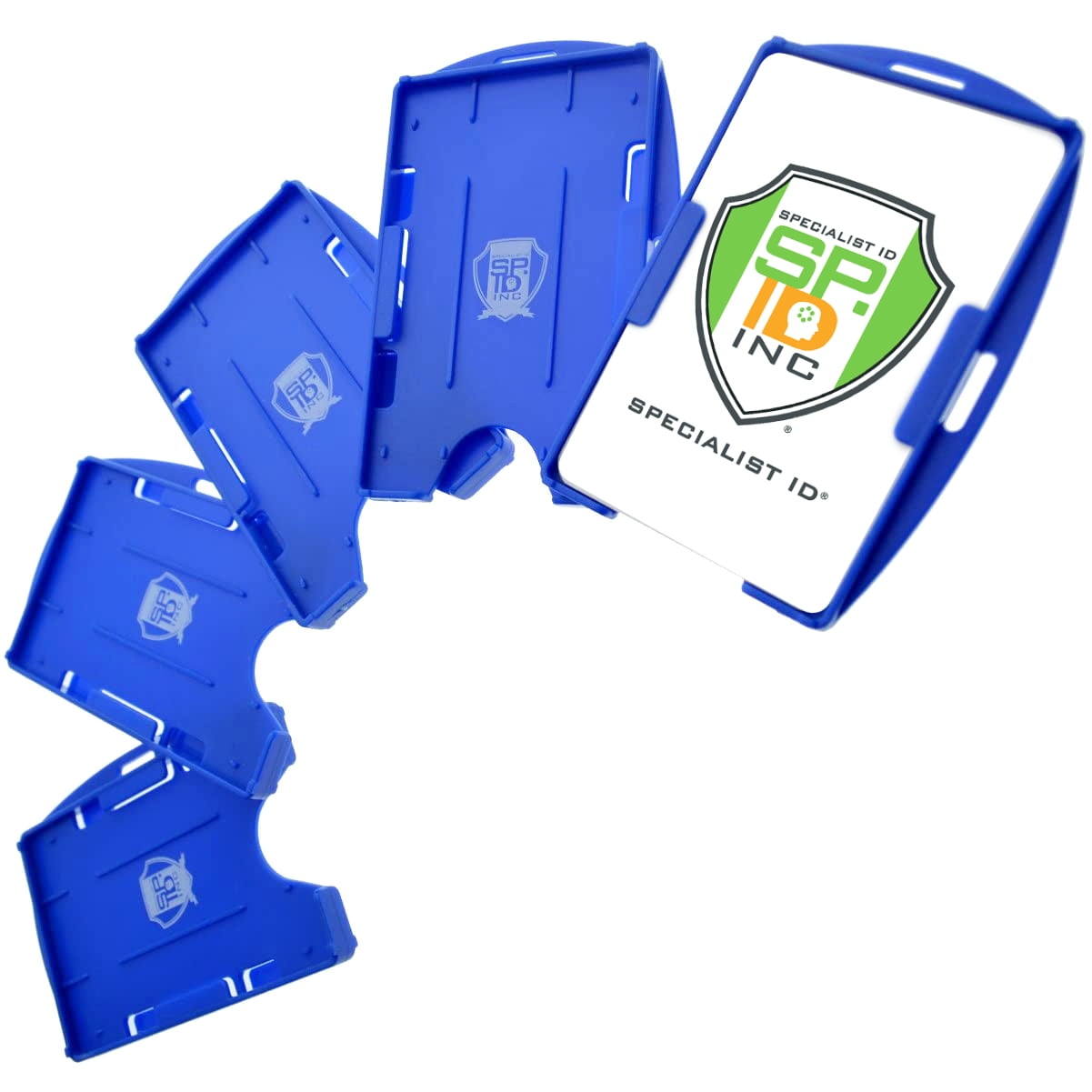 5 Pack - Heavy Duty Badge Holders - Open Face 2 Card ID Badge Holders ...