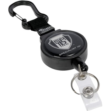 Heavy Duty Retractable Badge Reel with ID Holder Strap & Keychain ...