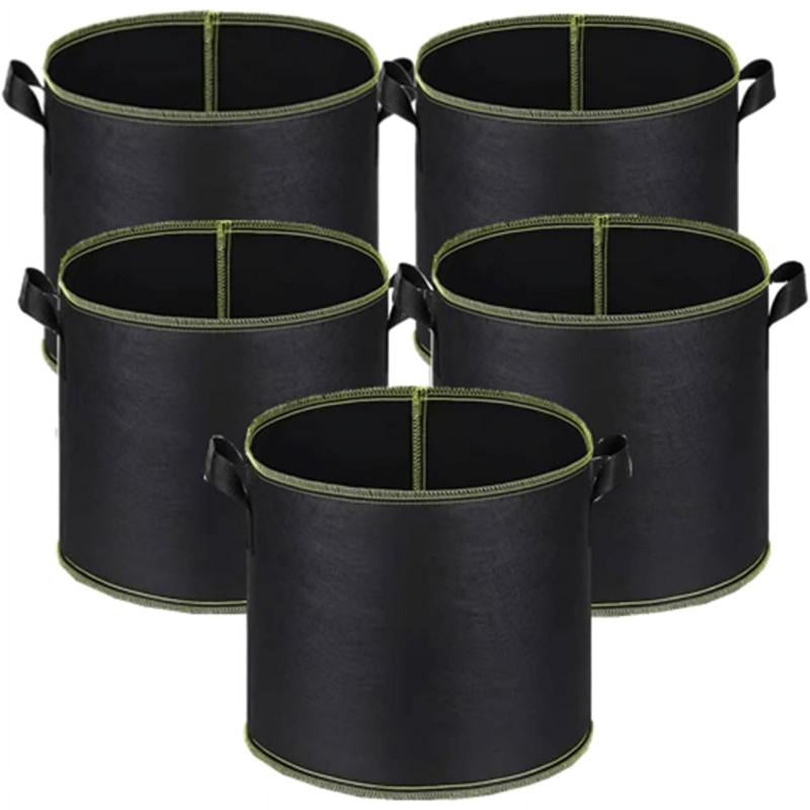 5-Pack Heavy Duty Fabric Pots 3 Gallon Aeration Reusable Grow Bags 300G ...