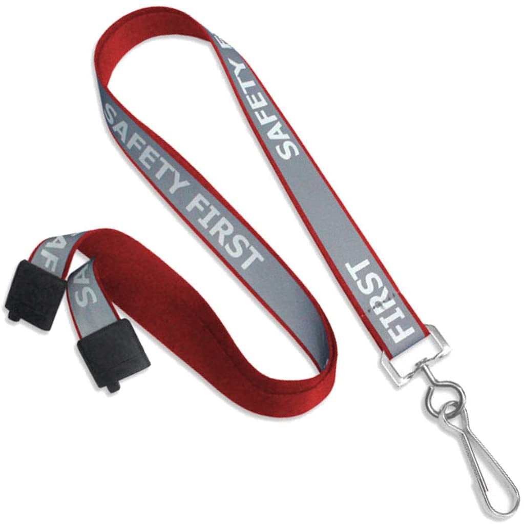 5 Pack - Heavy Duty Reflective Lanyard with Safety First Imprinted and ...