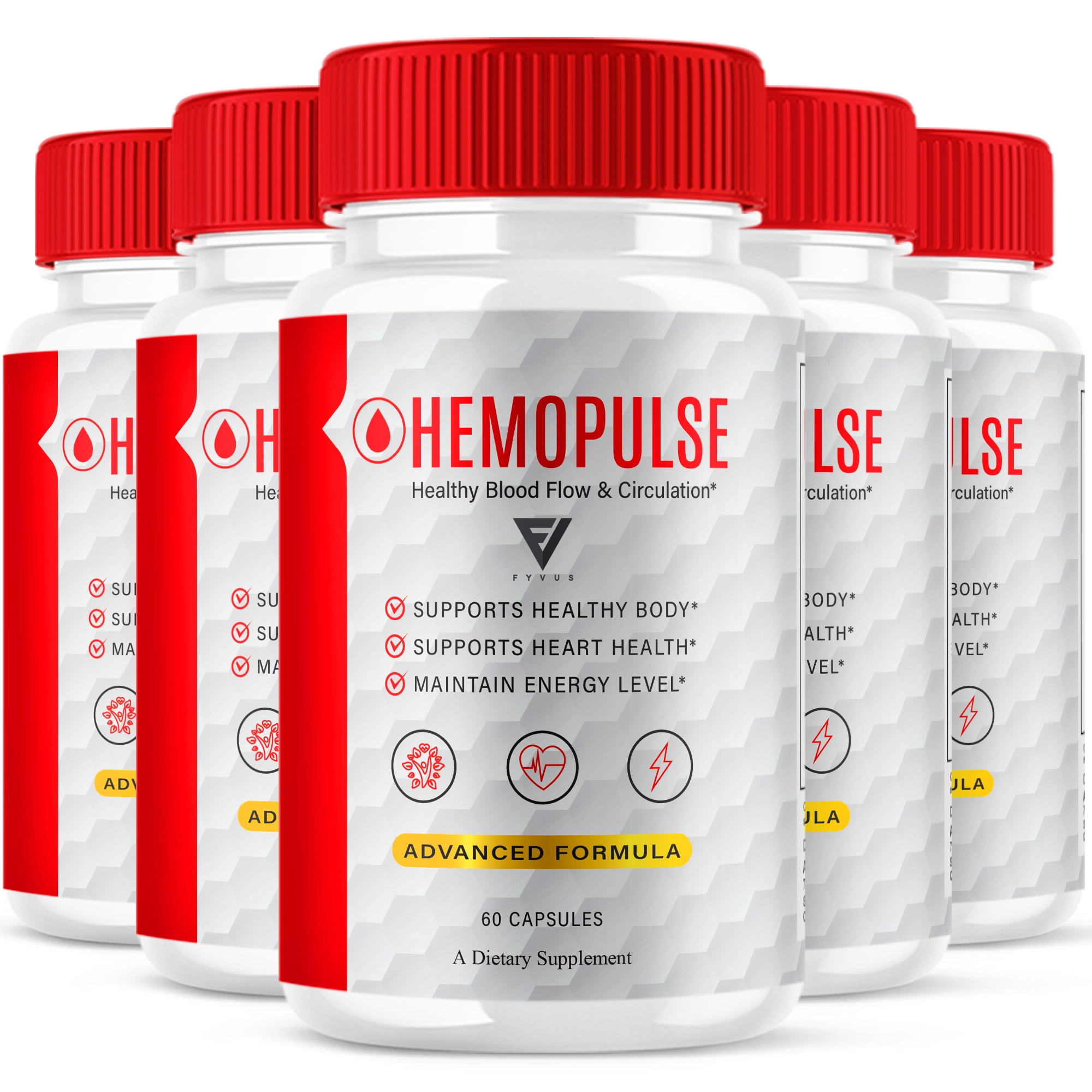 (5 Pack) Hemopulse Advanced Glycogen Support Capsules, Hemo Pulse Maximum Strength Daily Vitamin ...