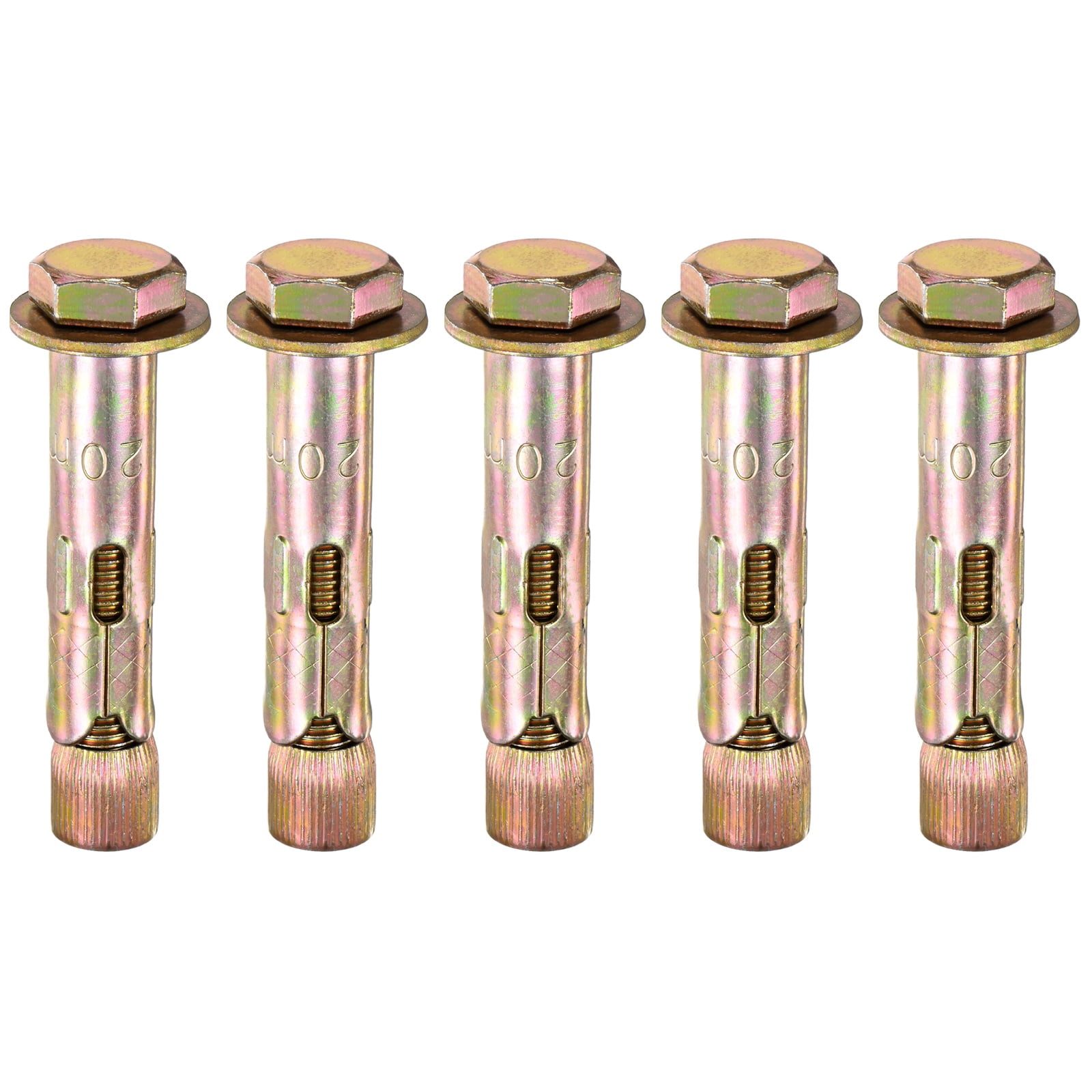 5-Pack Hex Expansion Bolt, M16x100mm Colored Galvanized Iron-Carbon ...