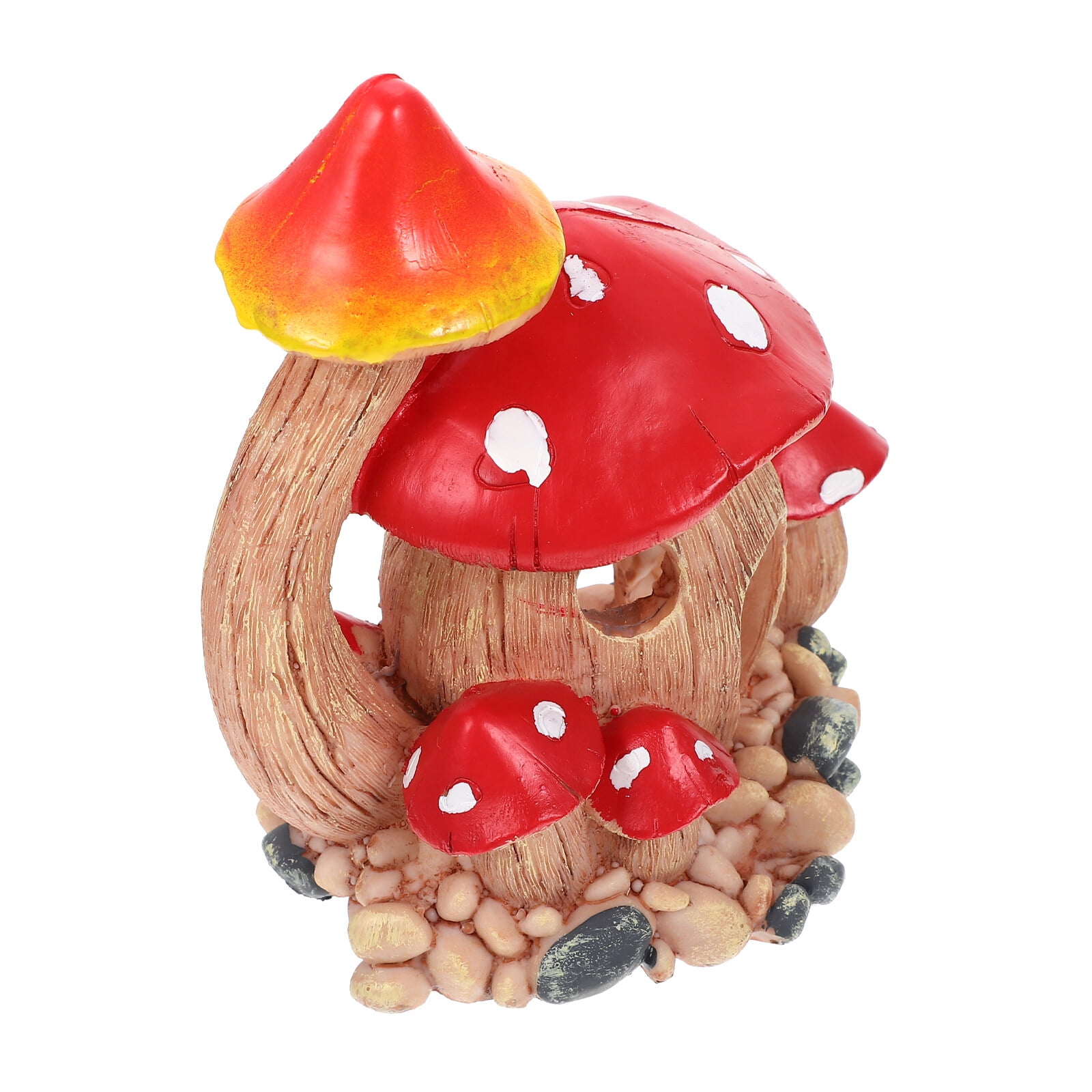 5 Pack Hideout House Fish Mushroom Decor Tank Mushrooms Artificial ...