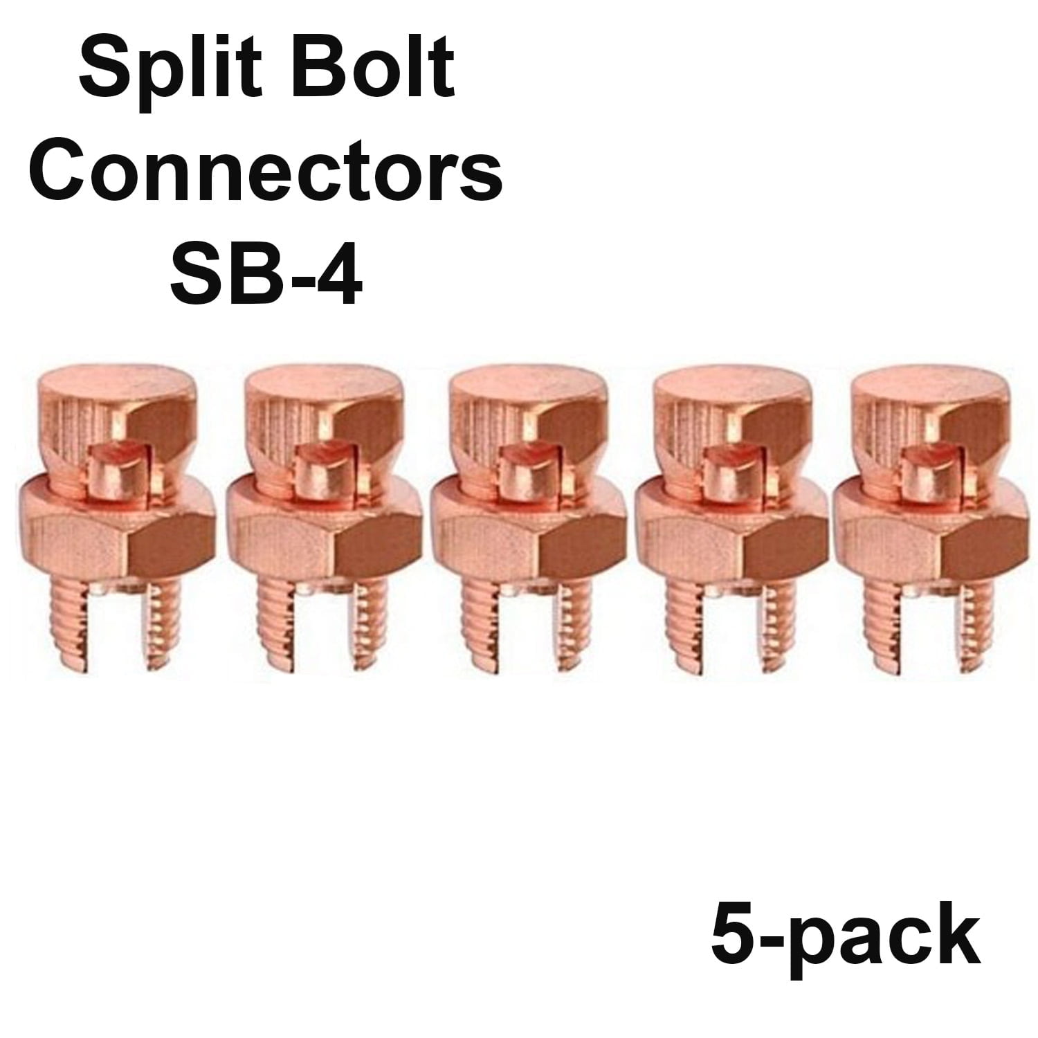5 Pack High Strength Split Bolt Connectors 4 Gauge 8 Gauge Solid UL ...