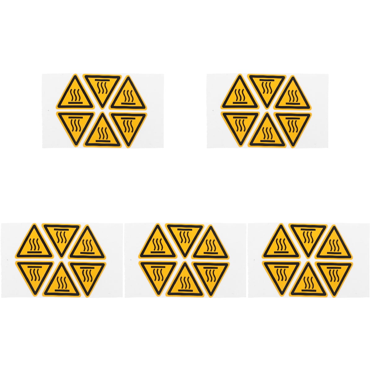 5 Pack High Temperature Caution Decal Warning Hot Surface Sign ...