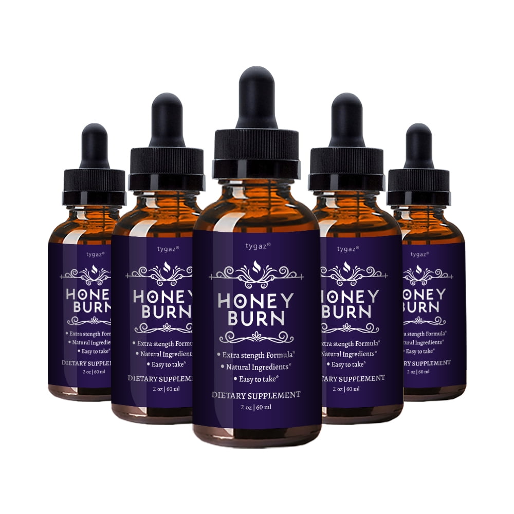 (5 Pack) Honey Burn - Honey Burn Liquid Supplement Drops - Walmart.com
