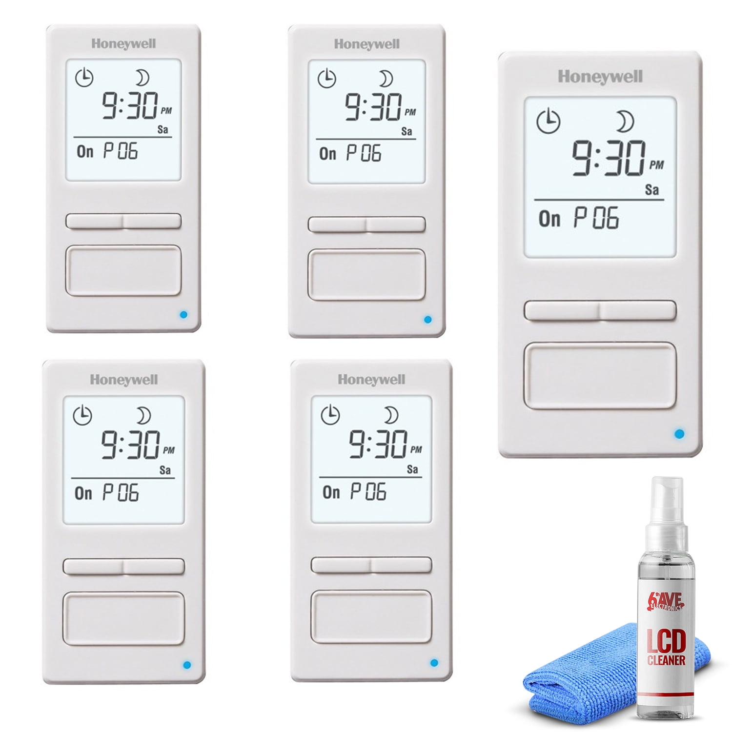 5-Pack Honeywell Home RPLS740B1008 Econoswitch 7-Day Programmable Light ...