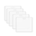 5 Pack Horizontal ID Badge Holders, Clear Plastic Card Protector ...
