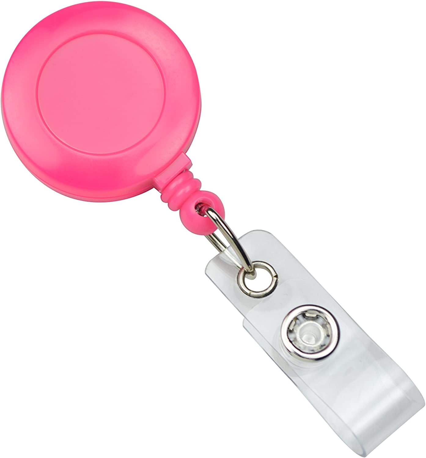 5 Pack - Hot Pink Badge Reels - Retractable ID Holders with Zip Cord ...
