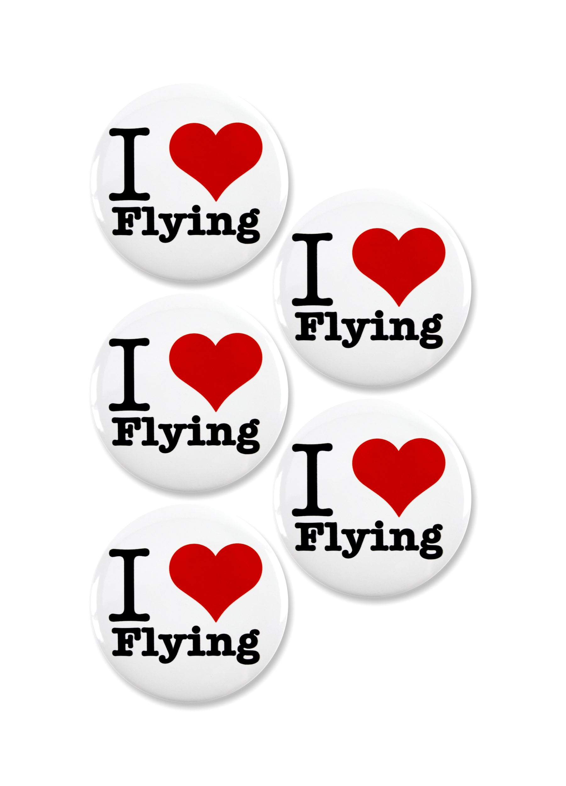 5 Pack - I "Heart" Love Flying Pinback Buttons - 2.25 Inch - Walmart.com