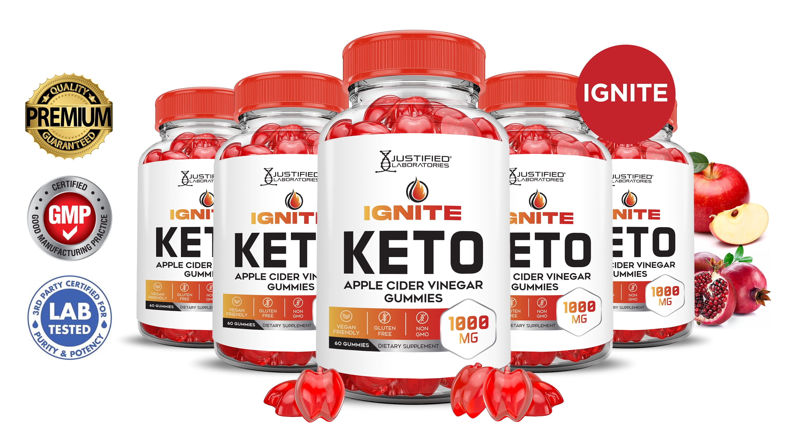 (5 Pack) Ignite Keto ACV Gummies 1000MG Dietary Supplement 300 Gummys - Walmart Business Supplies