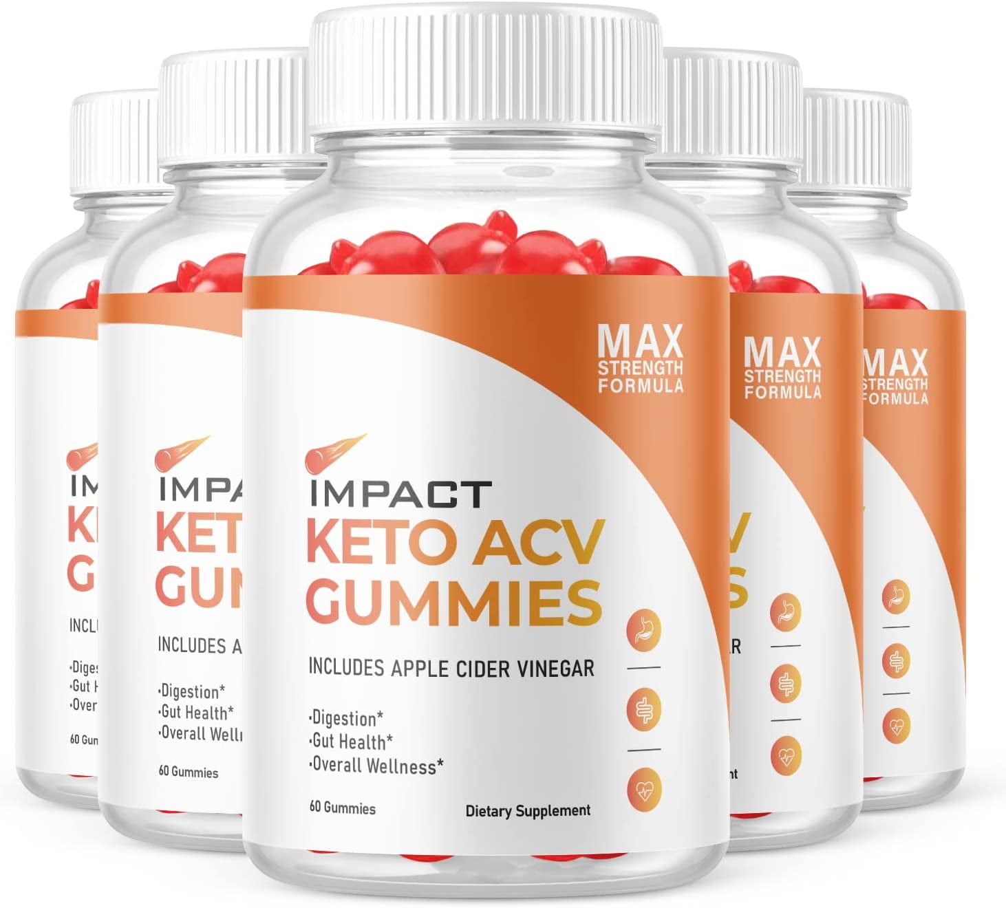 (5 Pack) Impact Keto ACV Gummies - Supplement for Weight Loss - Energy ...