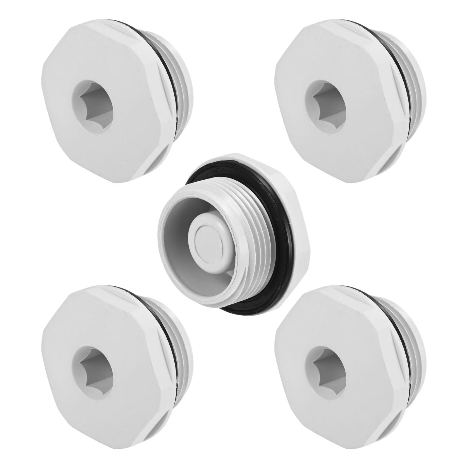 5-Pack Inner Hex Head Pipe Plug End Cap, M25x1.5mm Nylon Garden Hose ...