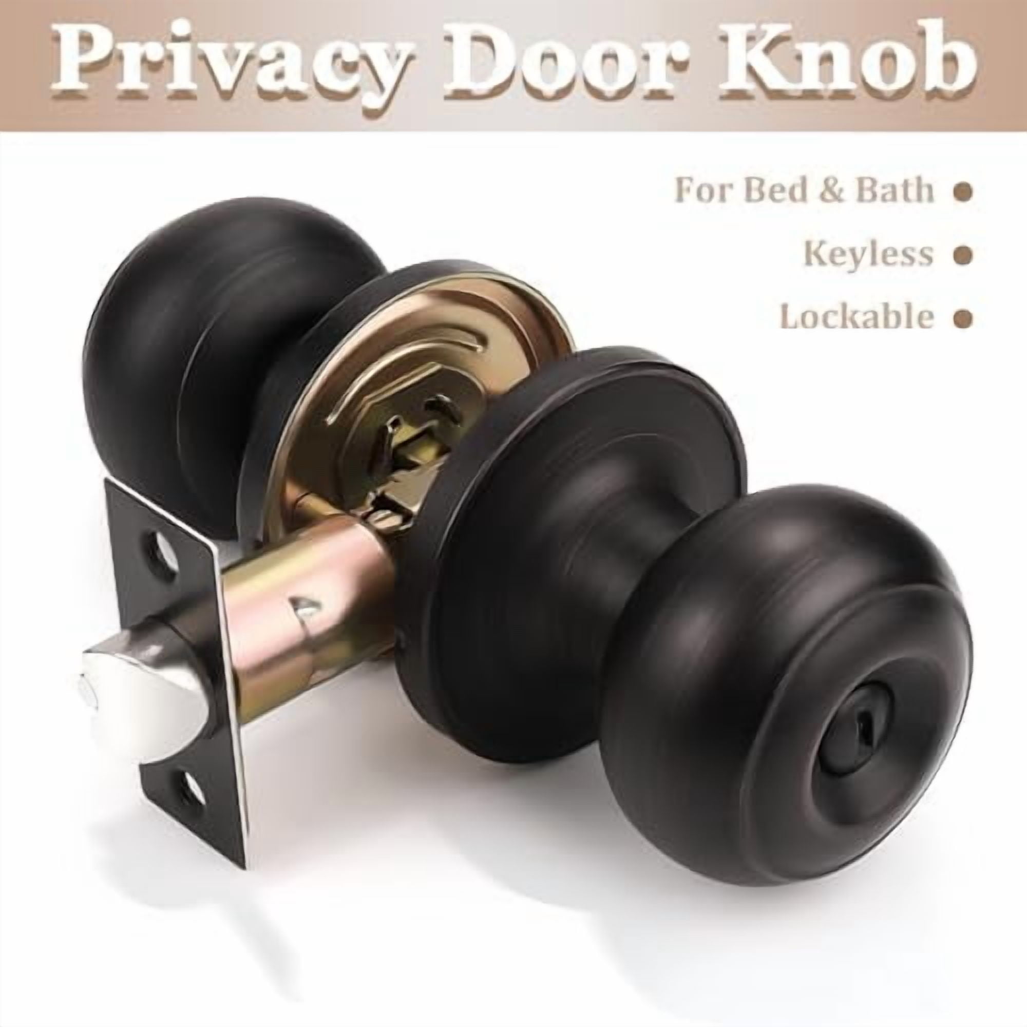 5 Pack Interior Bathroom Privacy Keyless Doorknobs Door Lock Lockset in ...