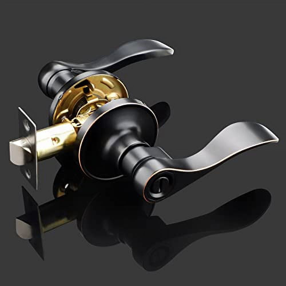 5 Pack Interior Door Knobs Oil Rubbed Bronze, Keyless Privacy Door ...