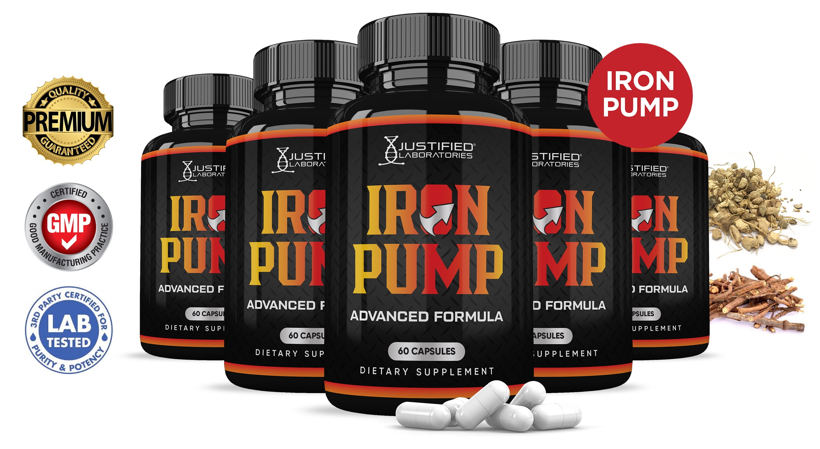 (5 Pack) Iron Pump Advanced Men's Health Formula 1484mg 300 Capsules ...
