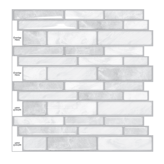 5 Pack Ivor Peel & Stick Tiles 12x12 Inch 3D Self-Adhesive Backsplash ...