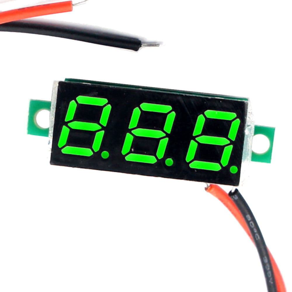 (5 Pack) JacobsParts DC 2.4-30V 2-Wire Voltmeter 3-Digit LED Display ...