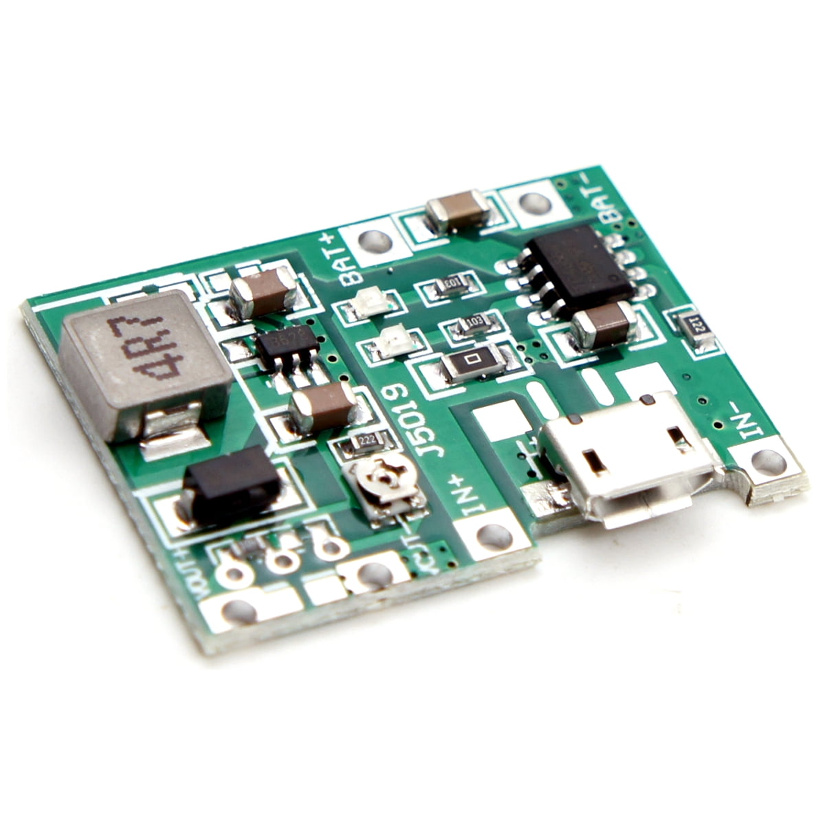 (5 Pack) JacobsParts Micro-USB TP4056 3.7V Battery Charger Module 7W DC UPS with Adjustable Step ...