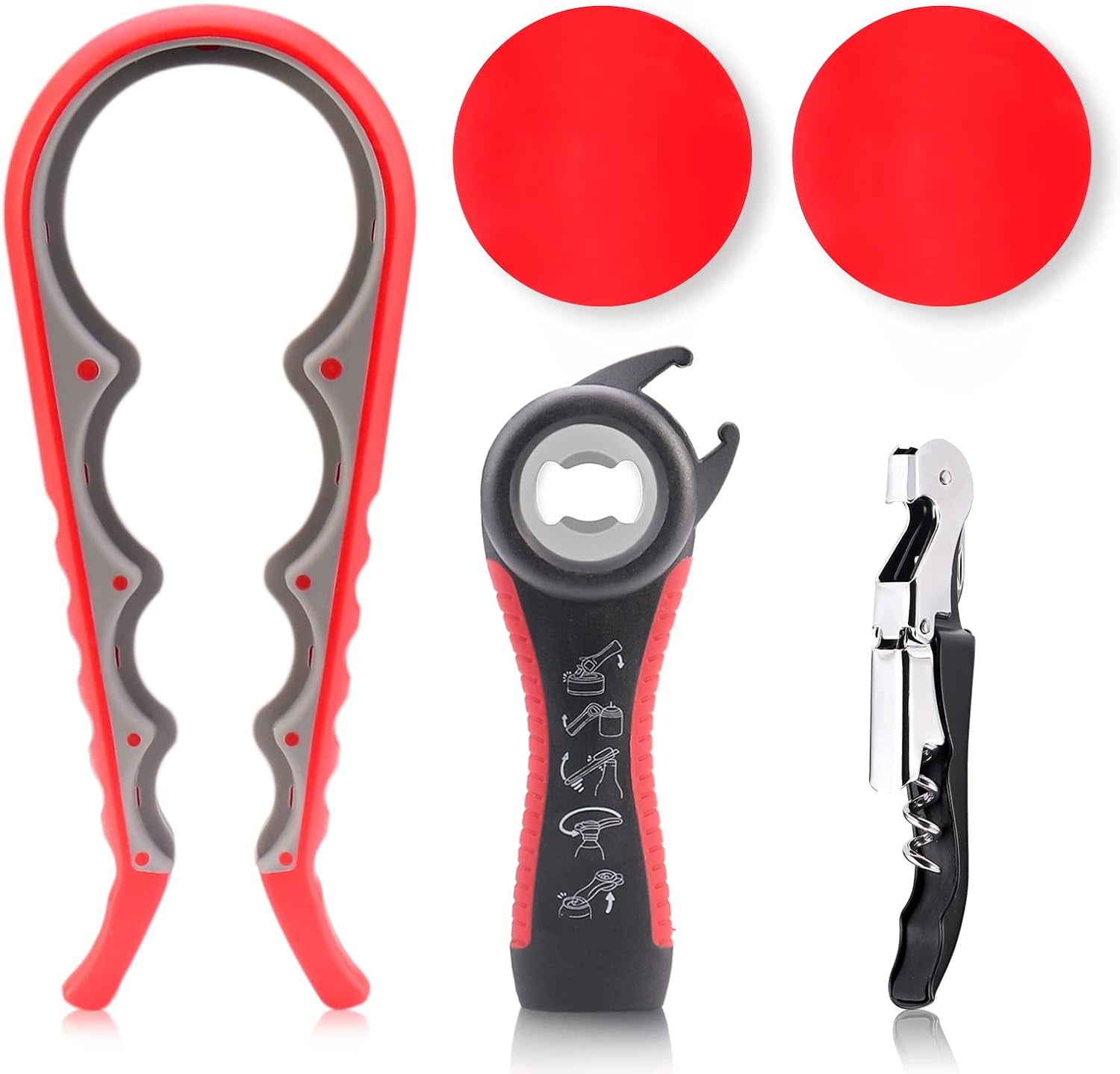 5 Pack Jar Opener For Seniors With Arthritis, Easy Twist Li Opening ...