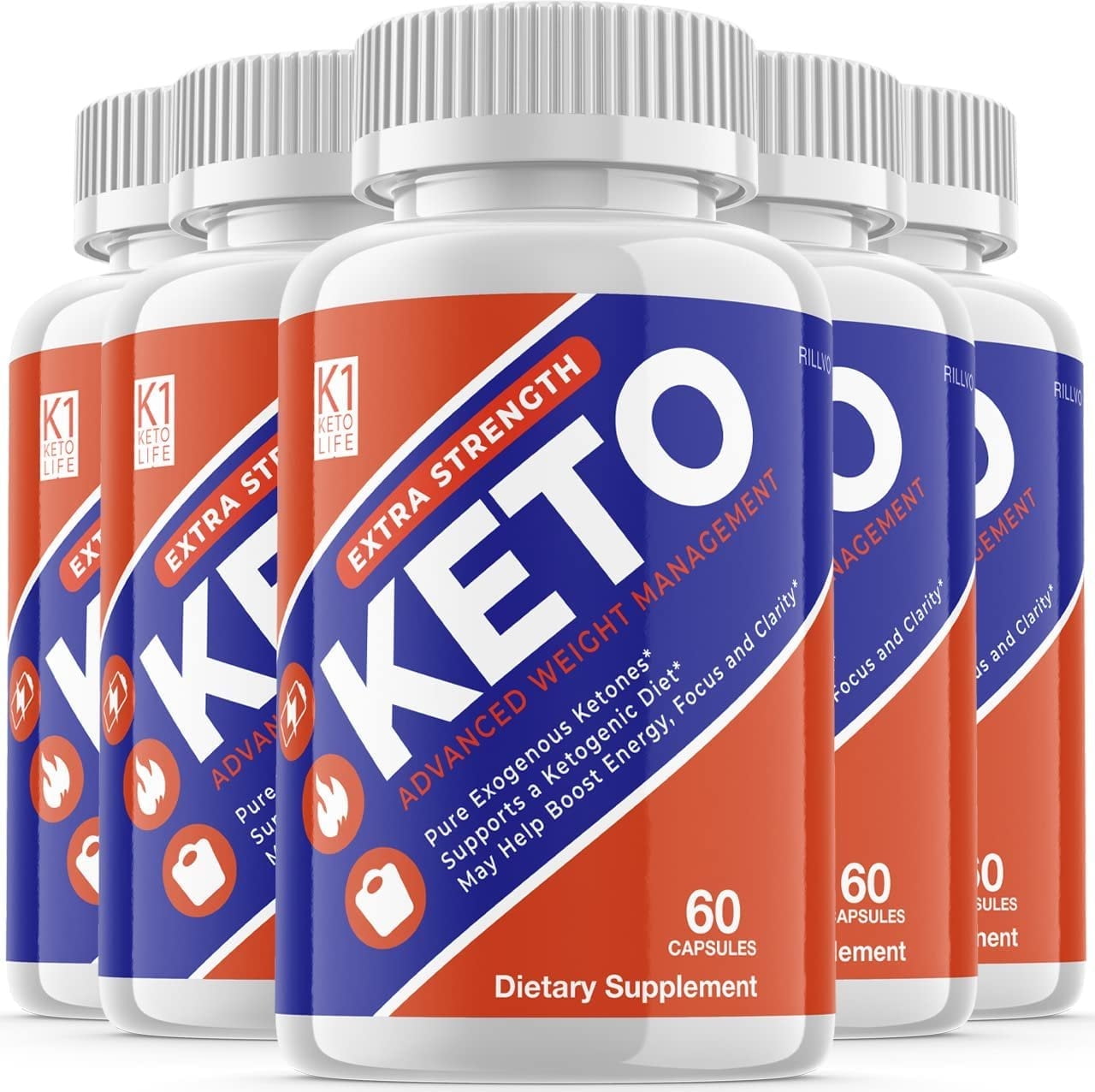 5 Pack K1 Keto Lifestyle Diet Supplements Advanced Ketogenic Formula ...
