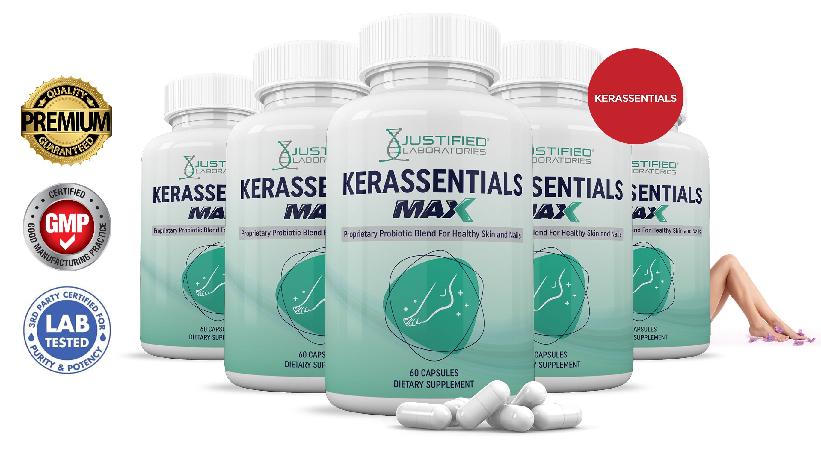 (5 Pack) Kerassentials Max 40 Billion CFU Probiotic Nail Support 300 ...
