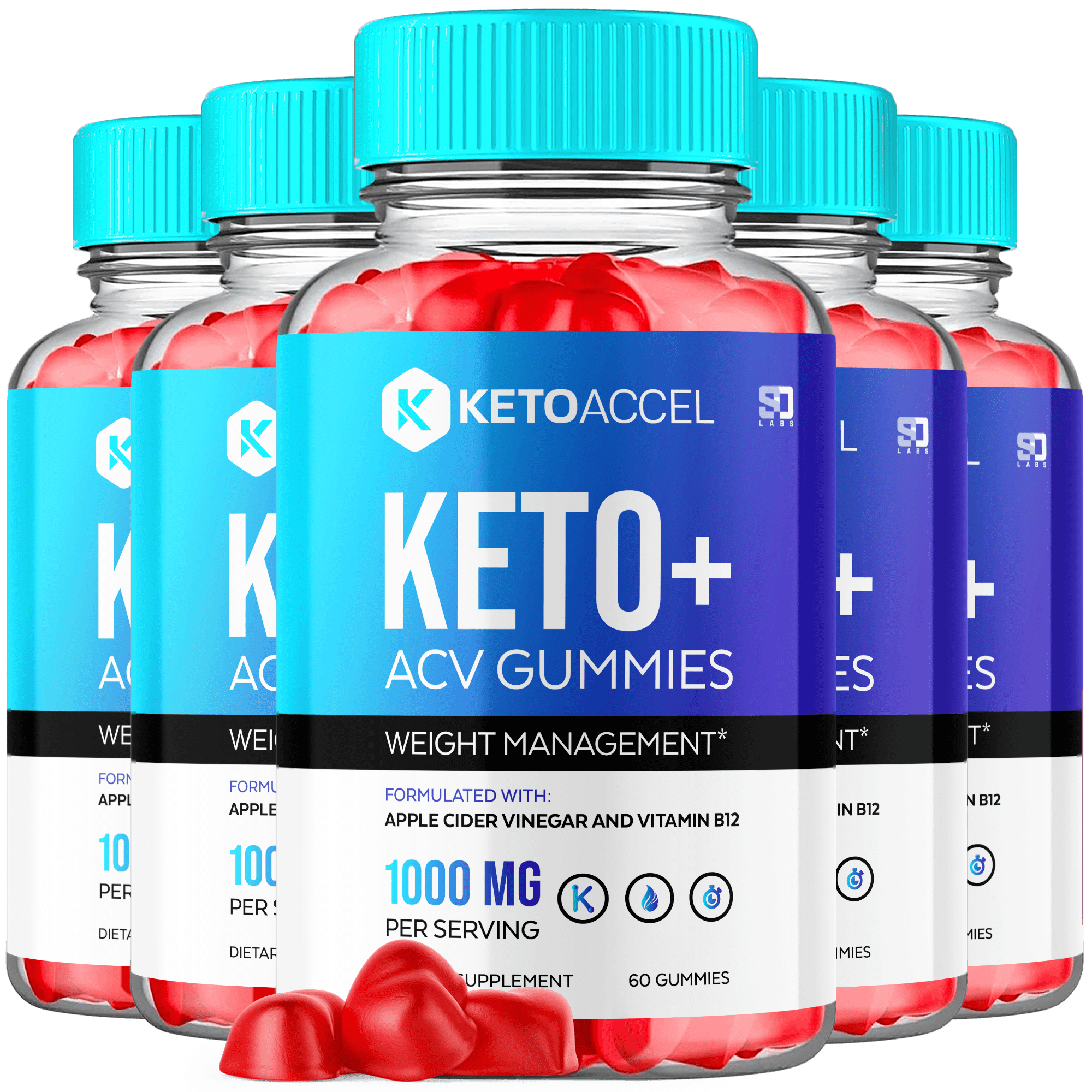 (5 Pack) Keto Accel Keto ACV Gummies - Apple Cider Vinegar Supplement ...