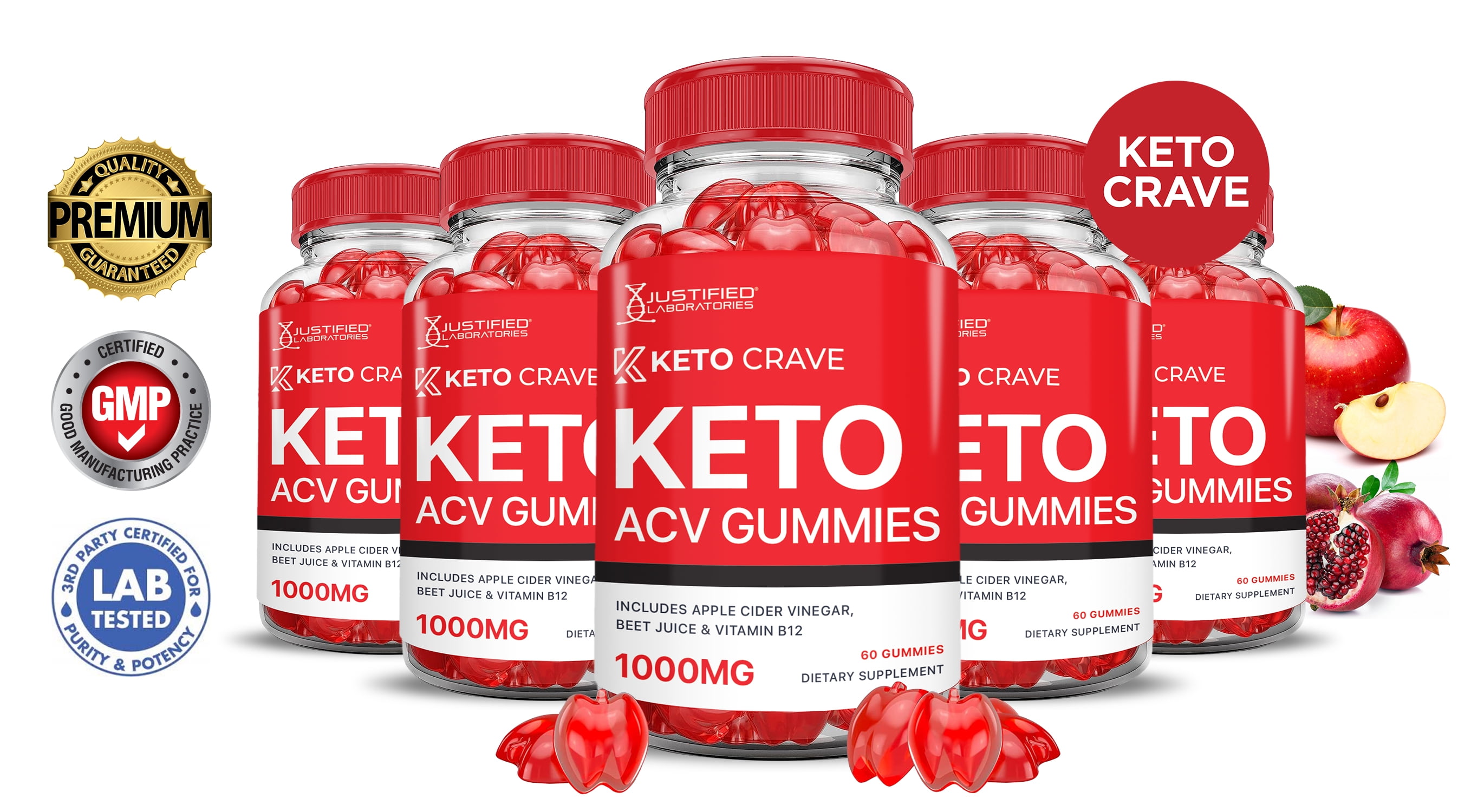 (5 Pack) Keto Crave ACV Gummies 1000MG Dietary Supplement 300 Gummys - Walmart.com