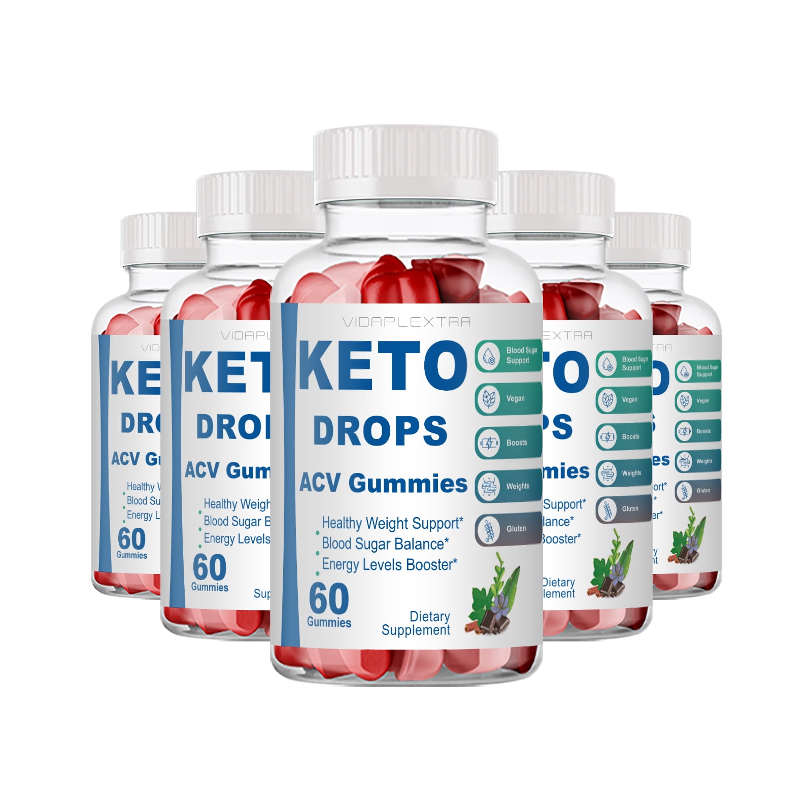 (5 Pack) Keto Drops Gummies - Keto Drops Weight Support Gummies - Walmart.com