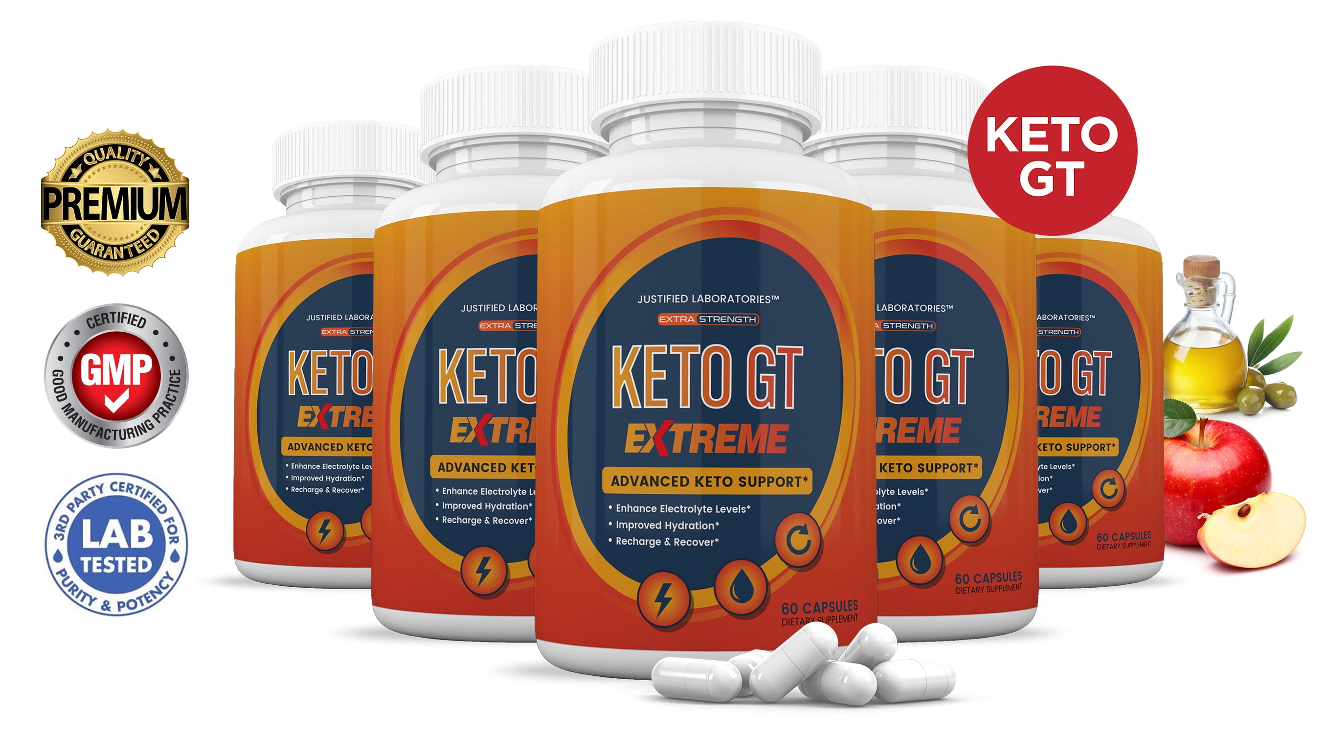 (5 Pack) Keto GT ACV Extreme Pills 1675mg Alternative to Gummies ...