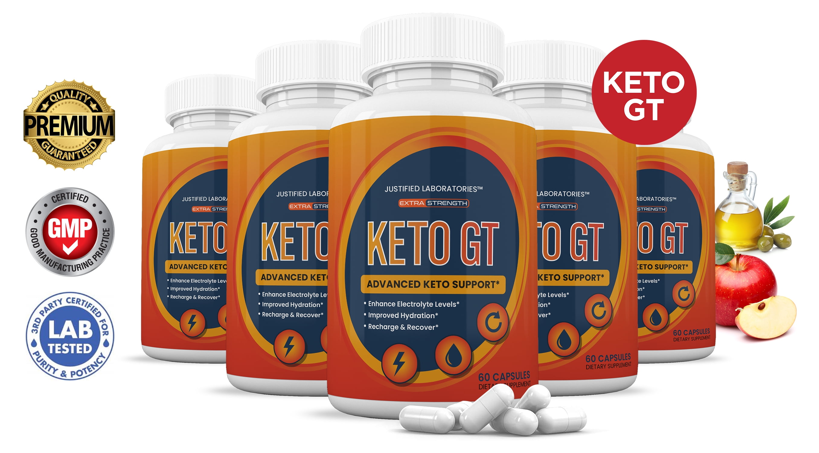 (5 Pack) Keto GT ACV Pills 1275mg Alternative to Gummies Dietary ...