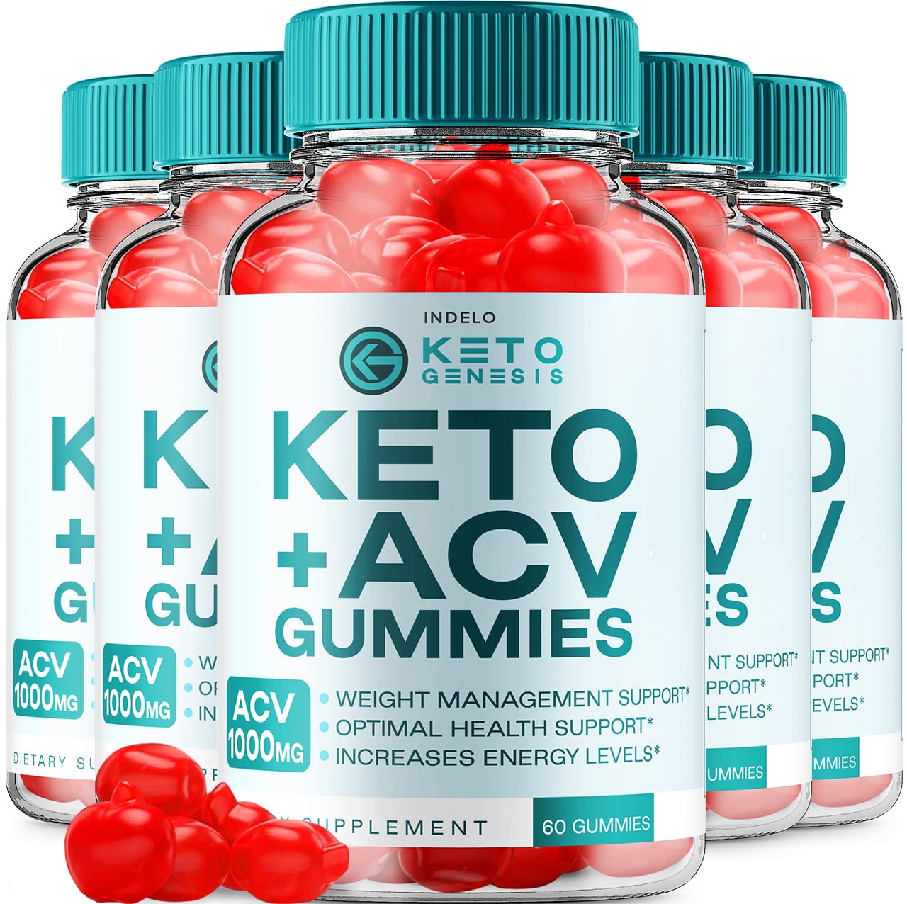 (5 Pack) Keto Genesis Keto ACV Gummies Advanced Weight Loss, 1000MG ...